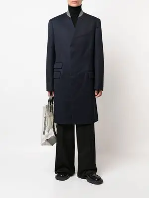 MAISON MARGIELA Cavalry Single-breasted Wool Coat - Blue
