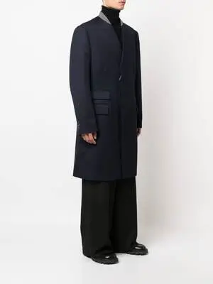 MAISON MARGIELA Cavalry Single-breasted Wool Coat - Blue