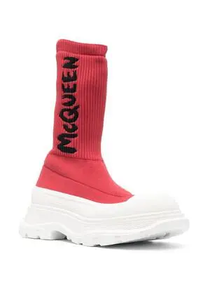 Alexander McQueen Tread Sock Sneakers - Red