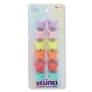 SCUNCI Butterfly Mini Claw Clips 12-pack - One-color