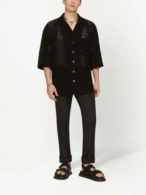 Dolce & Gabbana Cordonetto-lace Bowling Shirt