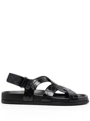 TOTEME Crocodile-embossed Leather Slingback Sandals