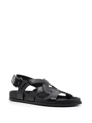 TOTEME Crocodile-embossed Leather Slingback Sandals