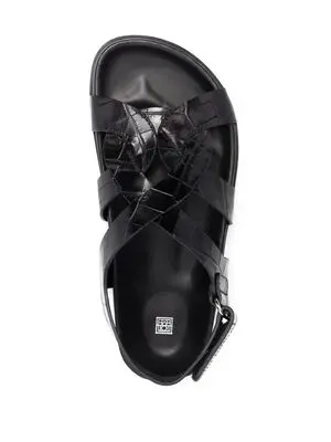 TOTEME Crocodile-embossed Leather Slingback Sandals