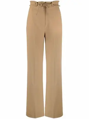 Nanushka Tie-waist Wide-leg Trousers - Neutrals