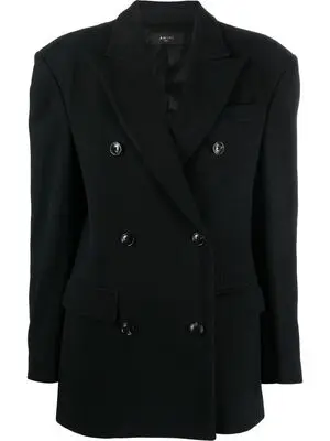 Amiri Double-breasted Cotton Blazer - Black