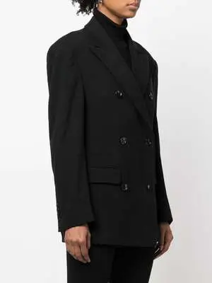 Amiri Double-breasted Cotton Blazer - Black