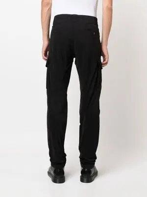 C.P. COMPANY Logo-patch Tapered Cargo Trousers - Black