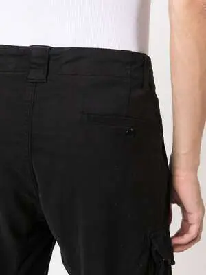 C.P. COMPANY Logo-patch Tapered Cargo Trousers - Black