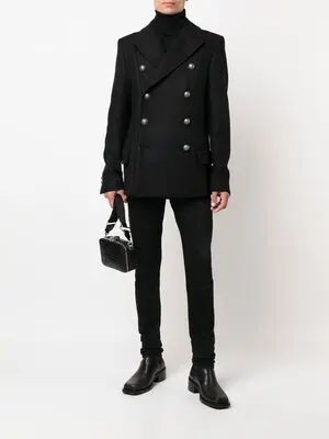 Balmain Double-breasted Virgin Wool Coat