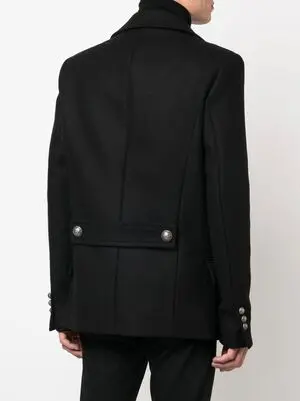 Balmain Double-breasted Virgin Wool Coat