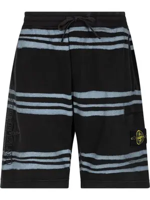Supreme X Stone Island Warp Stripe Shorts - Black