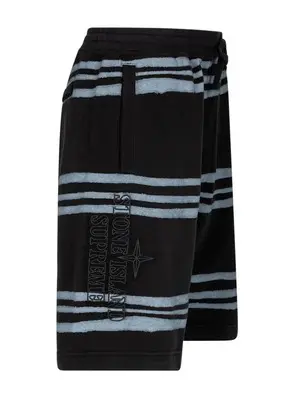 Supreme X Stone Island Warp Stripe Shorts - Black