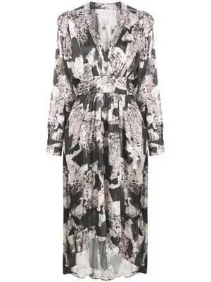 IRO PARIS Abstract-print High Low Dress