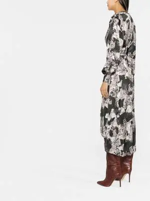 IRO PARIS Abstract-print High Low Dress