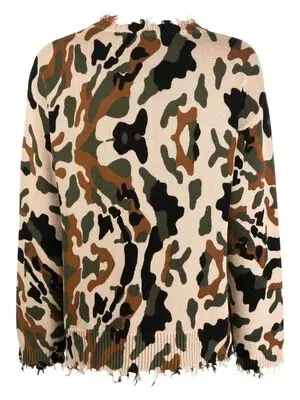 SEMICOUTURE Camouflage Jersey-knit Jumper