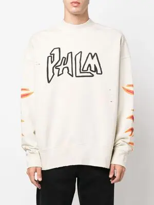 Palm Angels Graffiti-print Logo Sweatshirt