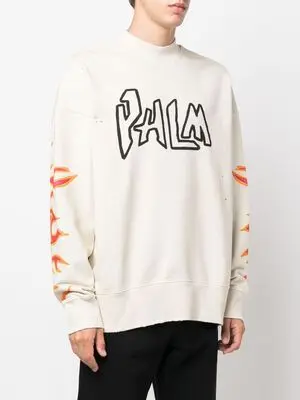 Palm Angels Graffiti-print Logo Sweatshirt