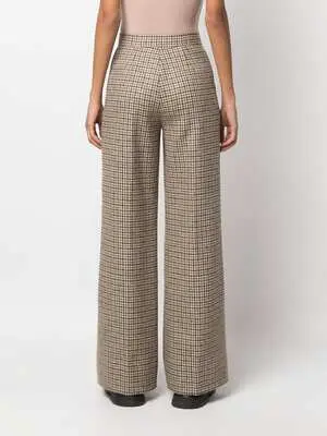 Palm Angels Checked Wide-leg Trousers - Brown