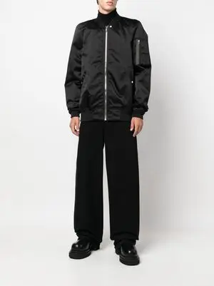 Rick Owens Zip-up Bomber Jacket - Black