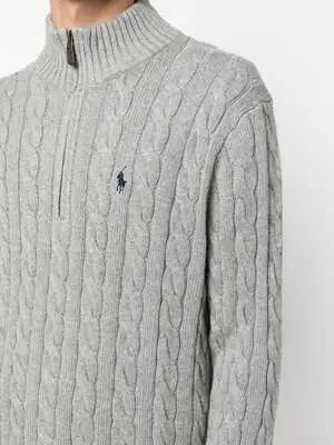 Polo Ralph Lauren Cable-knit Half-zip Jumper - Grey