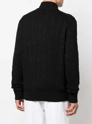 Polo Ralph Lauren Cable-knit Half-zip Jumper - Black