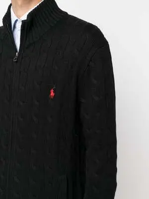 Polo Ralph Lauren Cable-knit Half-zip Jumper - Black