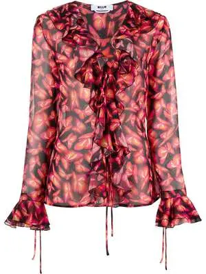 Msgm V Neck Blouses