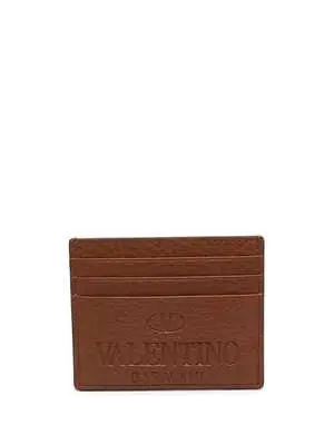Valentino Garavani Logo-debossed Cardholder - Brown
