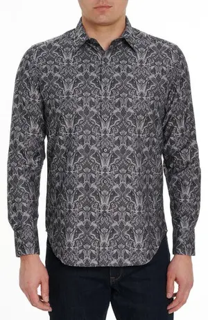 Robert Graham Highland Woven Button-up Shirt Grey