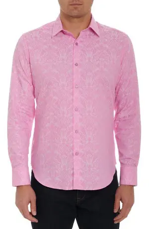 Robert Graham Highland Woven Button-up Shirt Lt. Pink