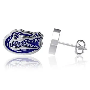 DAYNA DESIGNS Florida Gators Enamel Post Earrings - Silver
