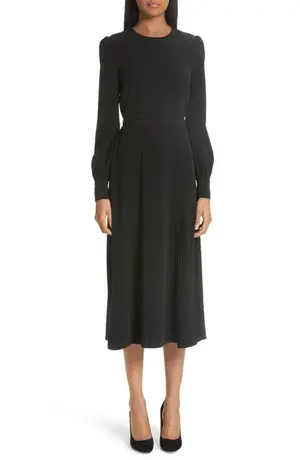 Co Essentials Pleated Panel Midi Dress