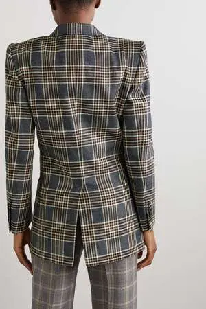 Gucci Love Parade Checked Linen-blend Blazer