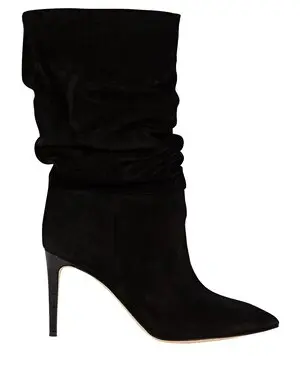 Paris Texas Slouch 85 Suede Ankle Boots - Black