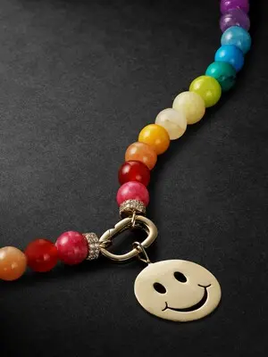 SYDNEY EVAN Gold Beaded Pendant Necklace