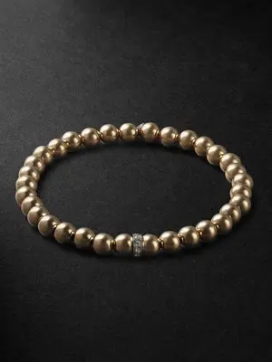 SYDNEY EVAN And Diamond Beaded Bracelet - Gold