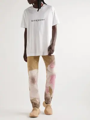 Givenchy Slim-fit Tapered Distressed Tie-dyed Jeans