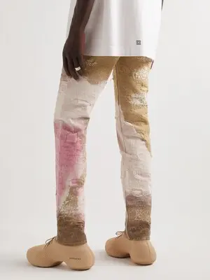 Givenchy Slim-fit Tapered Distressed Tie-dyed Jeans
