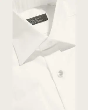 Bergdorf Goodman Stud-front Micro Box Weave Dress Shirt