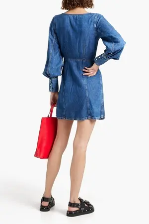 GANNI Denim Mini Dress With Button Closure