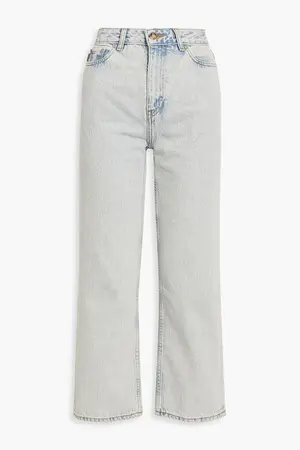 GANNI Bleached Highrise Straightleg Jeans - Light Denim
