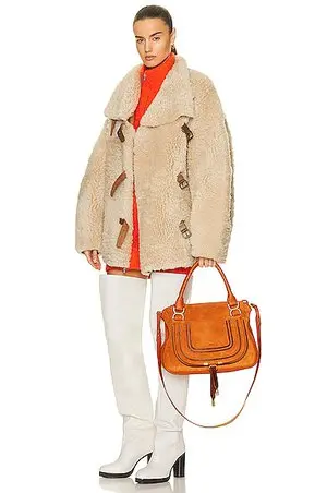 Chloé Medium Marcie Satchel Bag In Orange