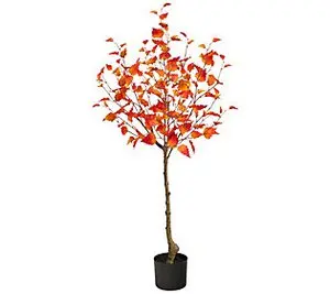 NEARLY NATURAL 4' Fall Birch Artificial Autumn - One-color