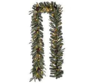 GLITZHOME Pre Lit Greenery Pinecone Christmas G Arland W/lights - One-color