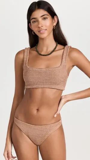 Hunza G Xandra Bikini Set - Metallic Cocoa