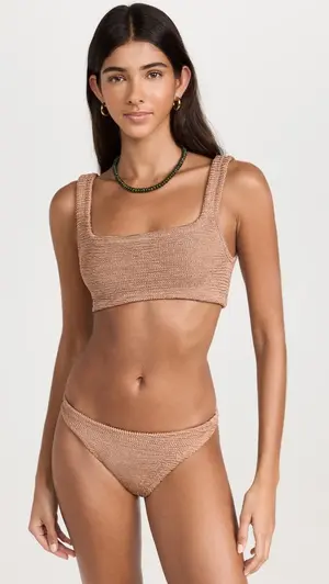 Hunza G Xandra Bikini Set - Metallic Cocoa