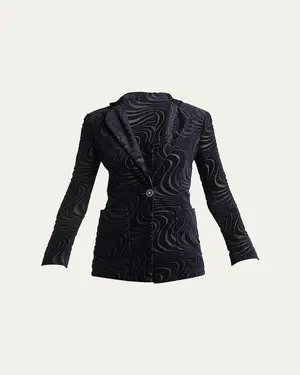 Giorgio Armani Swirl Jacquard Blazer