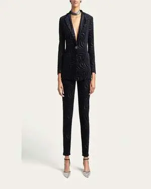 Giorgio Armani Swirl Jacquard Blazer