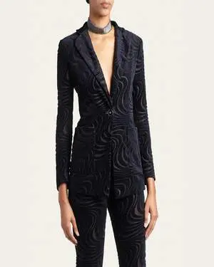 Giorgio Armani Swirl Jacquard Blazer